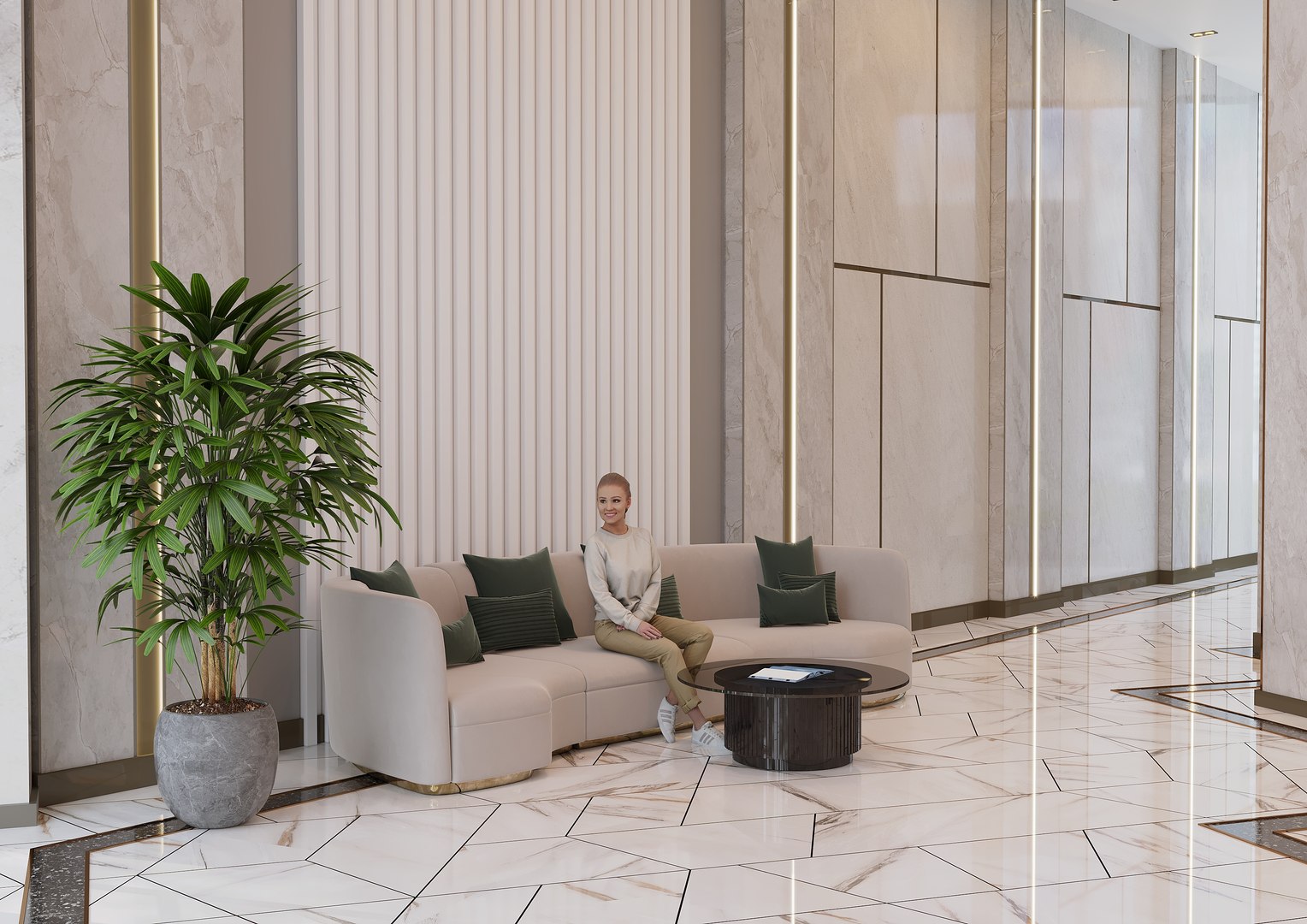 Hotel Entrance Hall 3D Model - TurboSquid 2302634