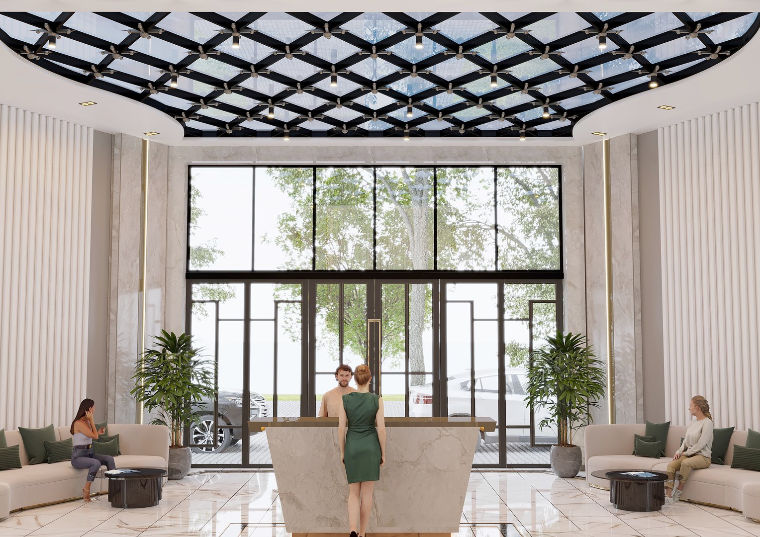 Hotel Lobby Design 3D Model - TurboSquid 2302634