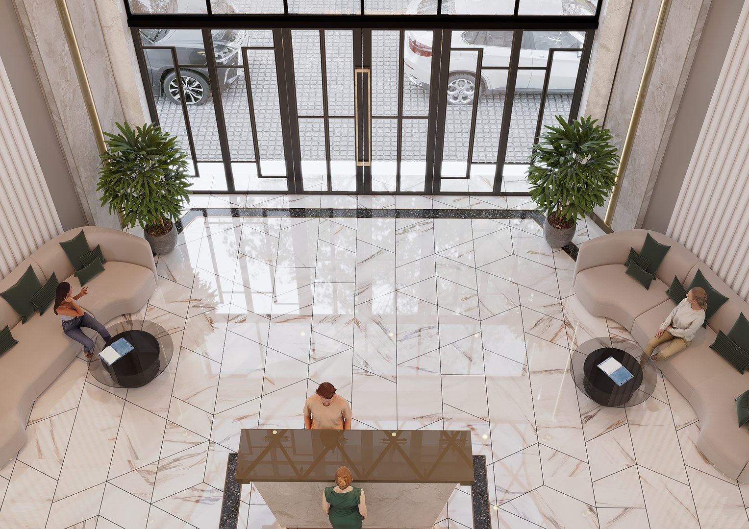 Hotel Lobby Design 3D Model - TurboSquid 2302634