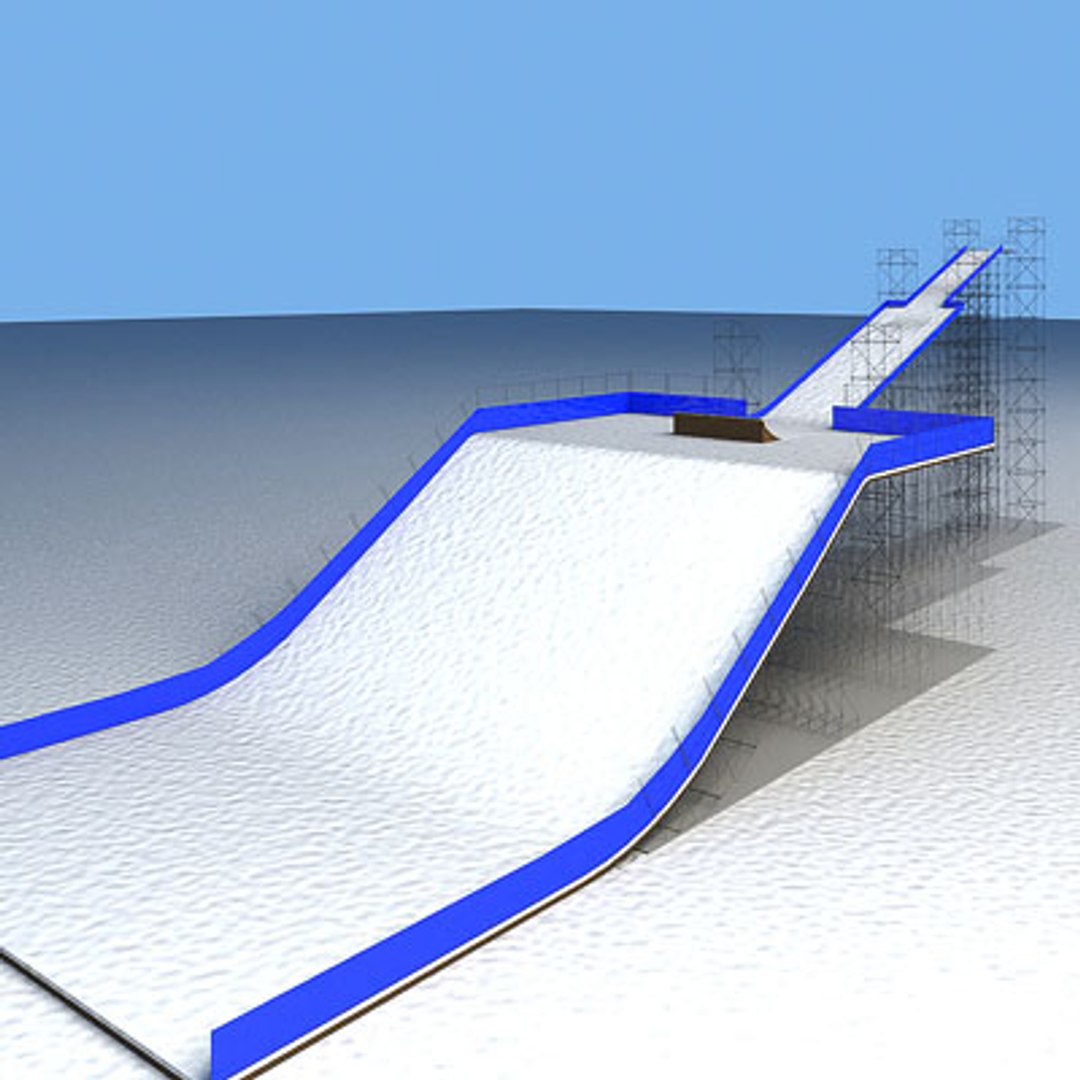 3ds Max Snowboarding Jump Hill Snow
