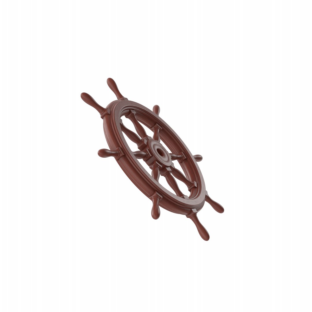 3D Model Ship Wheel Dark Wood - TurboSquid 2185003