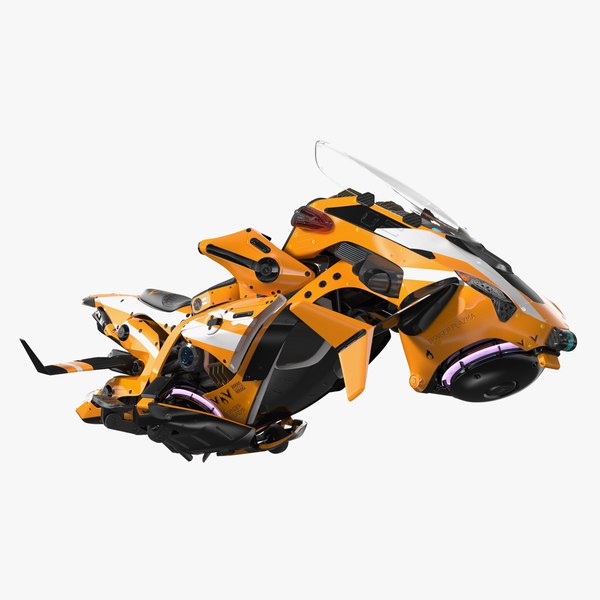 modelo 3d Scifi Fly Motorcycle Yellow Rigged for Cinema 4D - TurboSquid ...