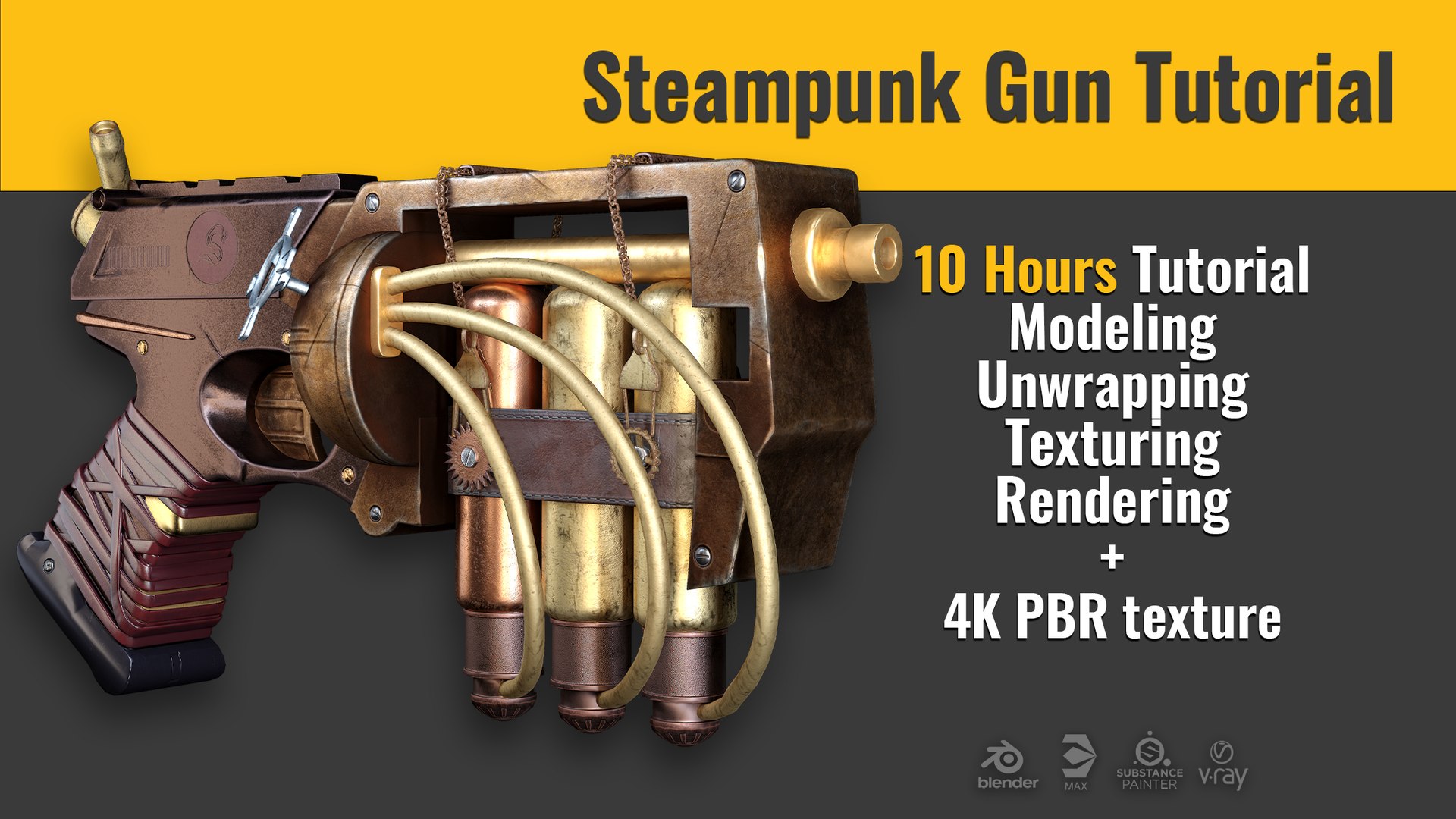 3D Steampunk Gun Tutorial - TurboSquid 1950359