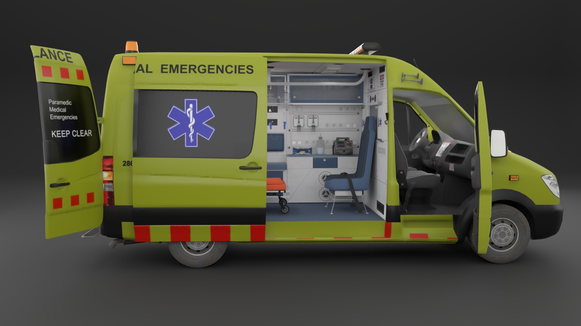 3D Ambulance Rigged - TurboSquid 2256244