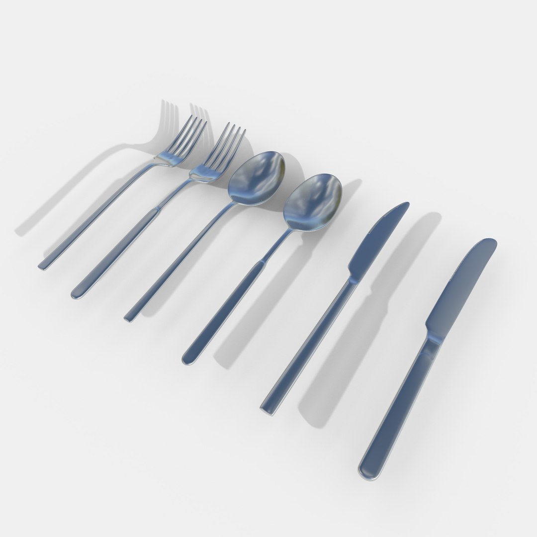 3D Model Simple Cutlery Set - TurboSquid 2387483