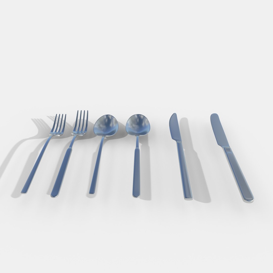 3D Model Simple Cutlery Set - TurboSquid 2387483