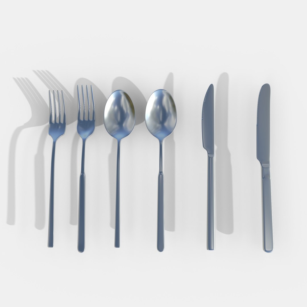 3D Model Simple Cutlery Set - TurboSquid 2387483