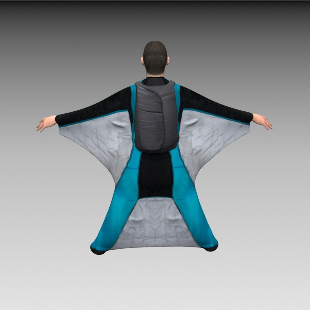 Male Wingsuit Flyer Animation 3d Model