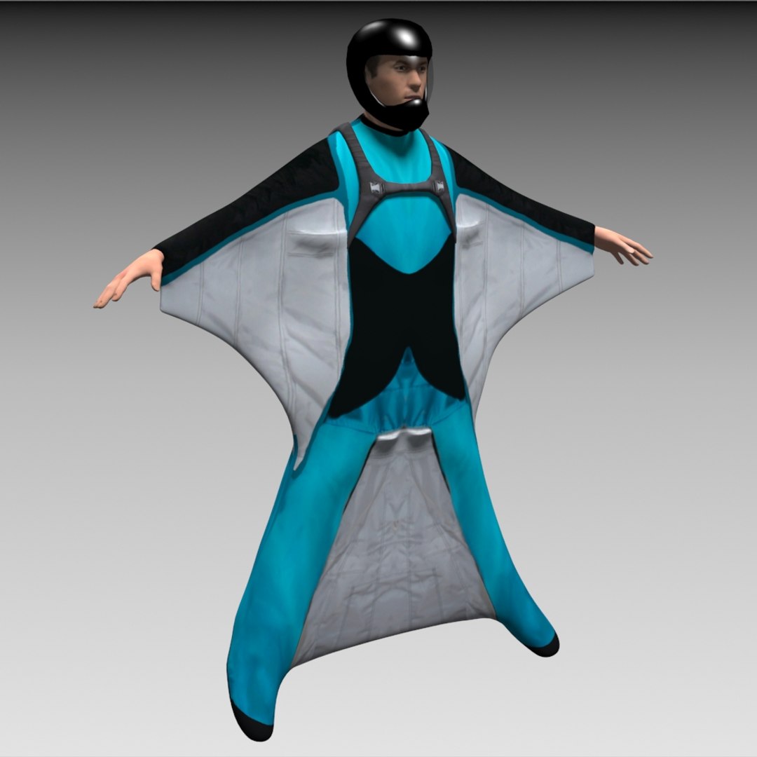 Male Wingsuit Flyer Animation 3d Model