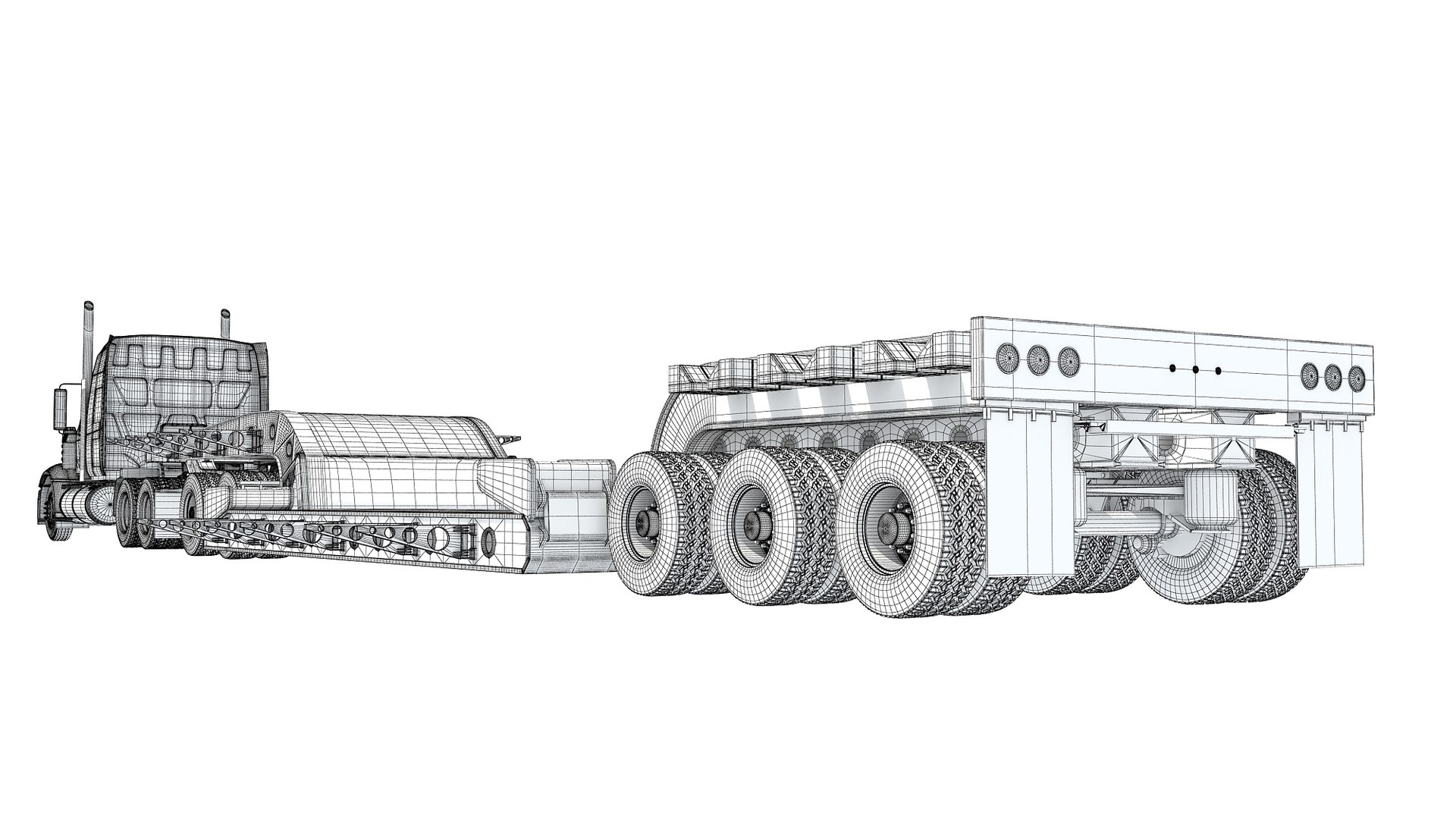 Lowboy Truck Model - TurboSquid 1904550
