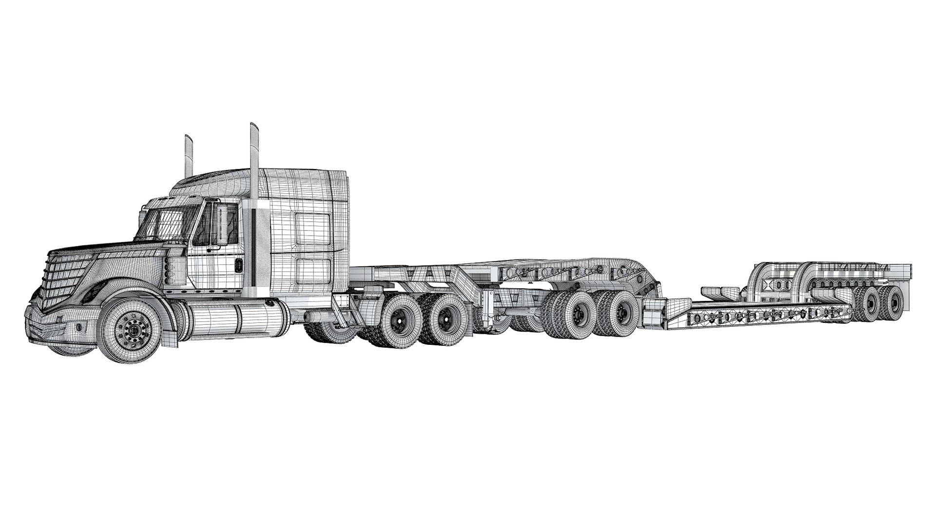 Lowboy Truck Model - TurboSquid 1904550
