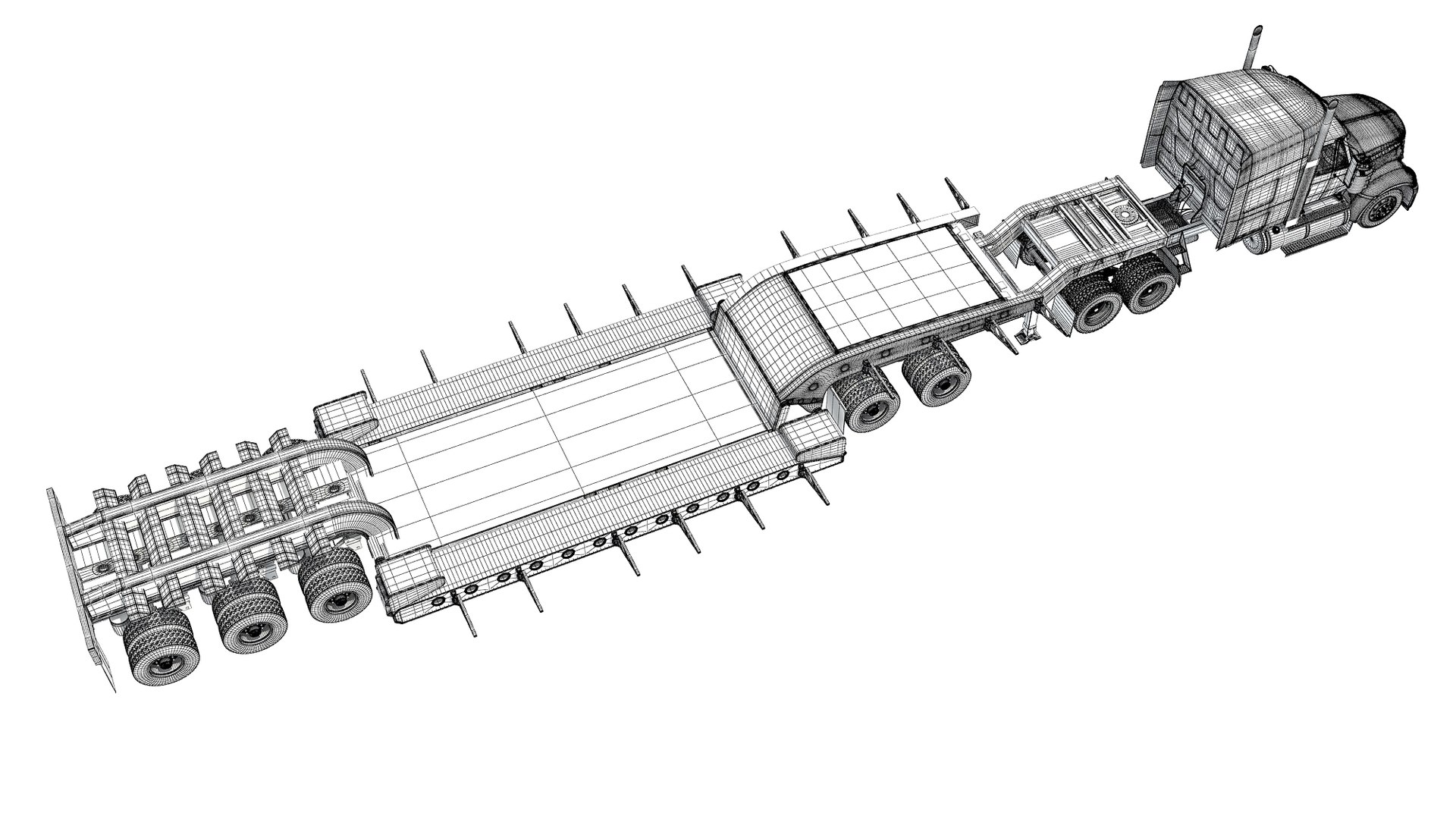 Lowboy Truck Model - TurboSquid 1904550