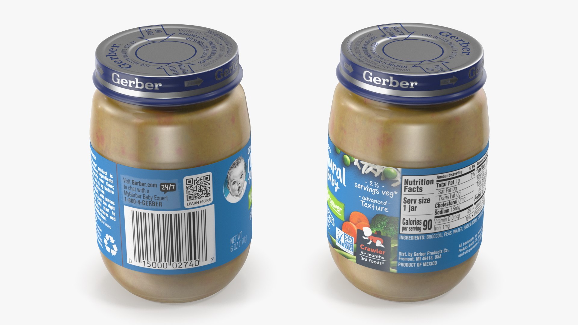 3D Gerber Garden Veggies Jar 170g Model - TurboSquid 2097762