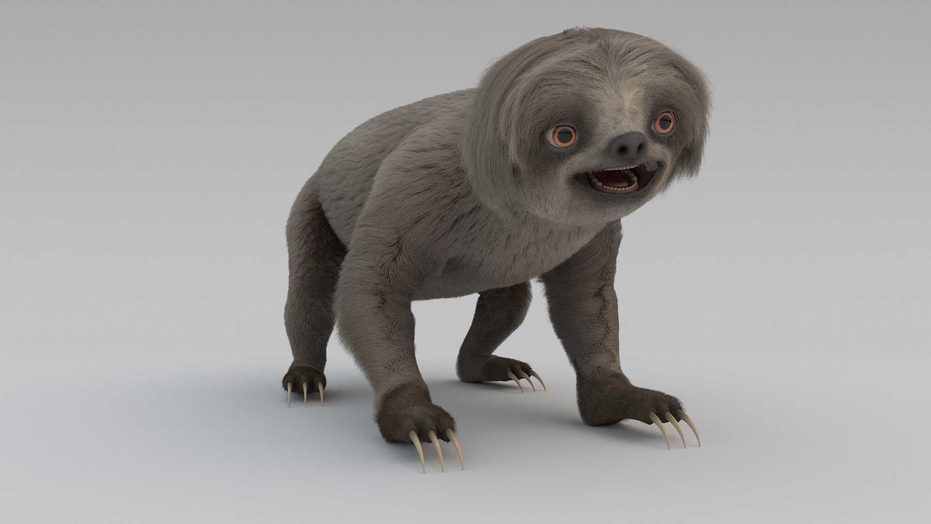 Sloth FUR ANIMATED 3D Model - TurboSquid 1986553