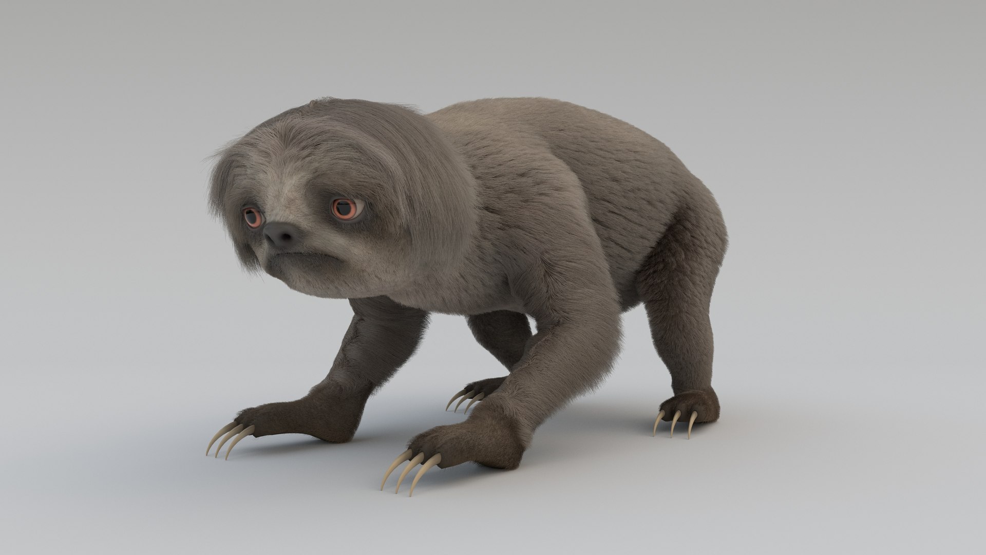 Sloth FUR ANIMATED 3D Model - TurboSquid 1986553