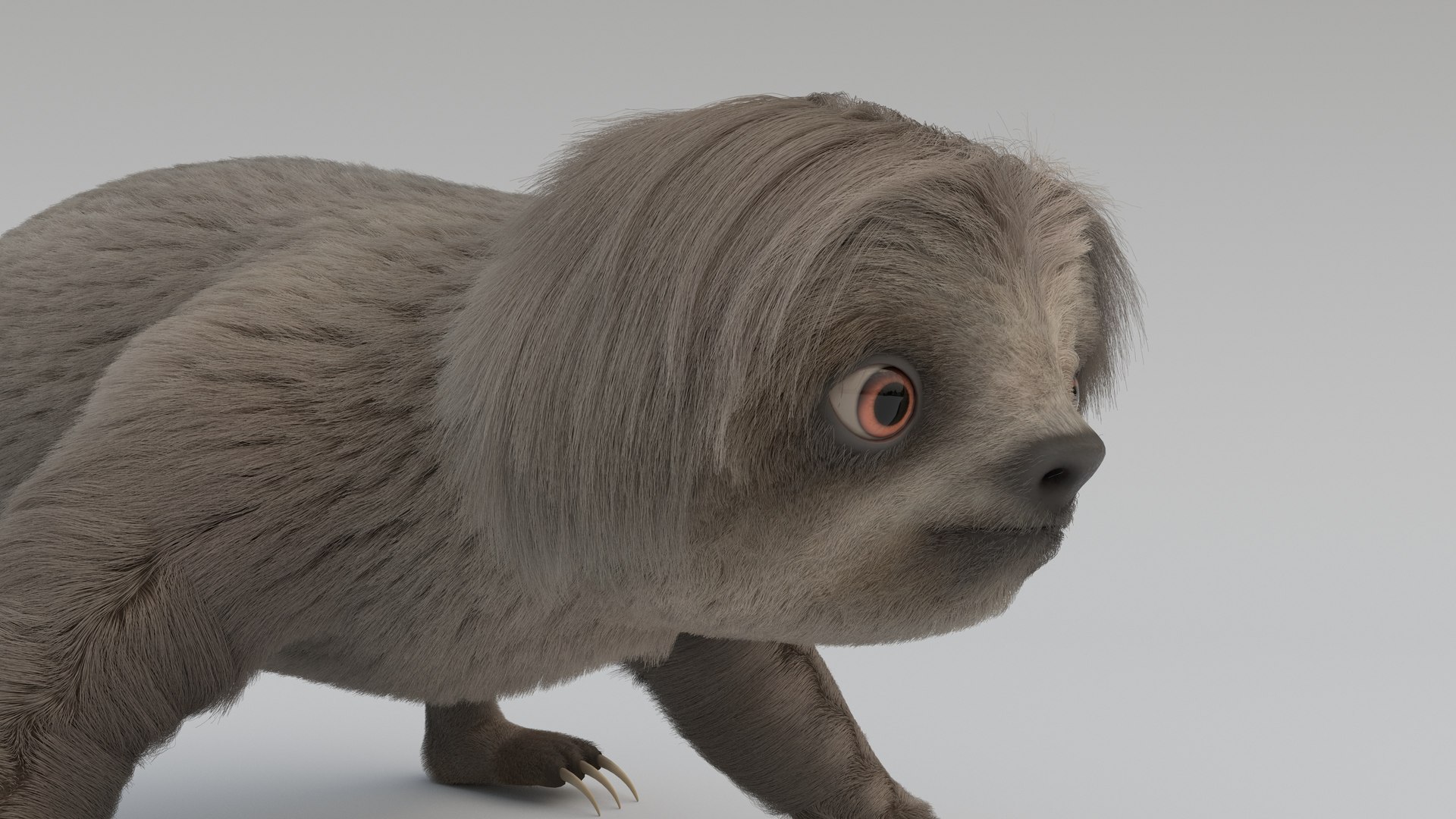 Sloth FUR ANIMATED 3D Model - TurboSquid 1986553