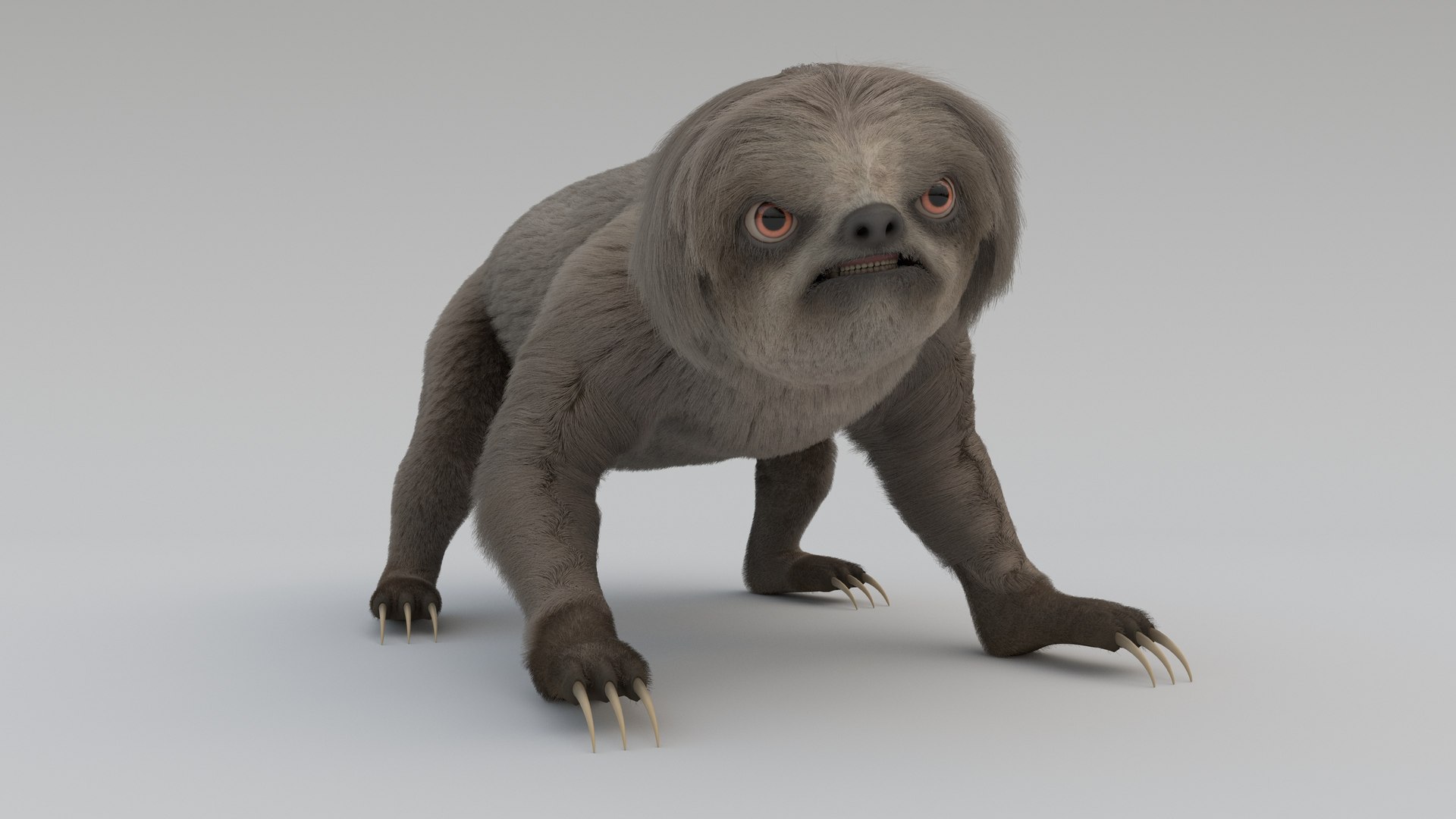 Sloth FUR ANIMATED 3D Model - TurboSquid 1986553