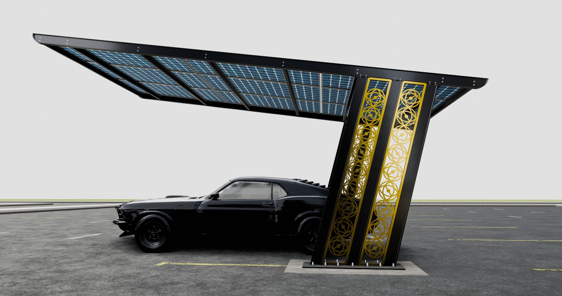 3D Model TRIPLE L TYPE MODERN SOLAR CARPORT TYPE-13 - TurboSquid 2298269