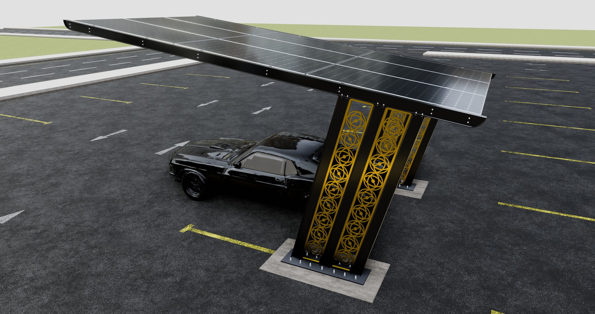 TRIPLE L TYPE MODERN SOLAR CARPORT TYPE-13 - TurboSquid 2298269