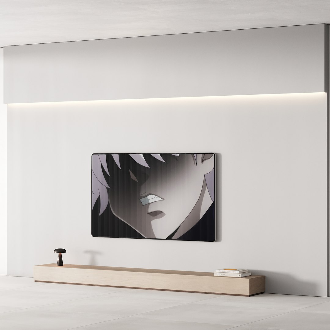 3D 151 Tv Wall Kit 03 Super Minimal Warm Gray And Wood 01 - TurboSquid ...