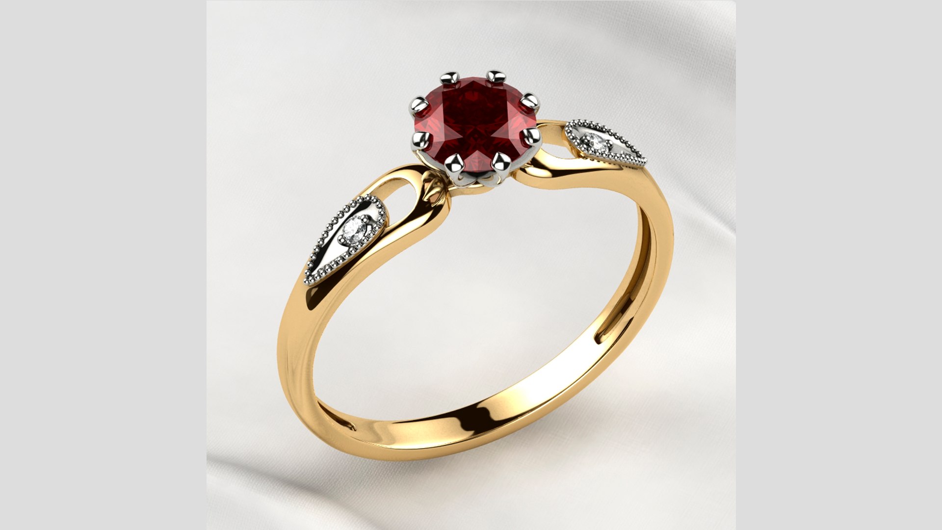 5mm Gemstone Gold Ring Model - TurboSquid 1808148
