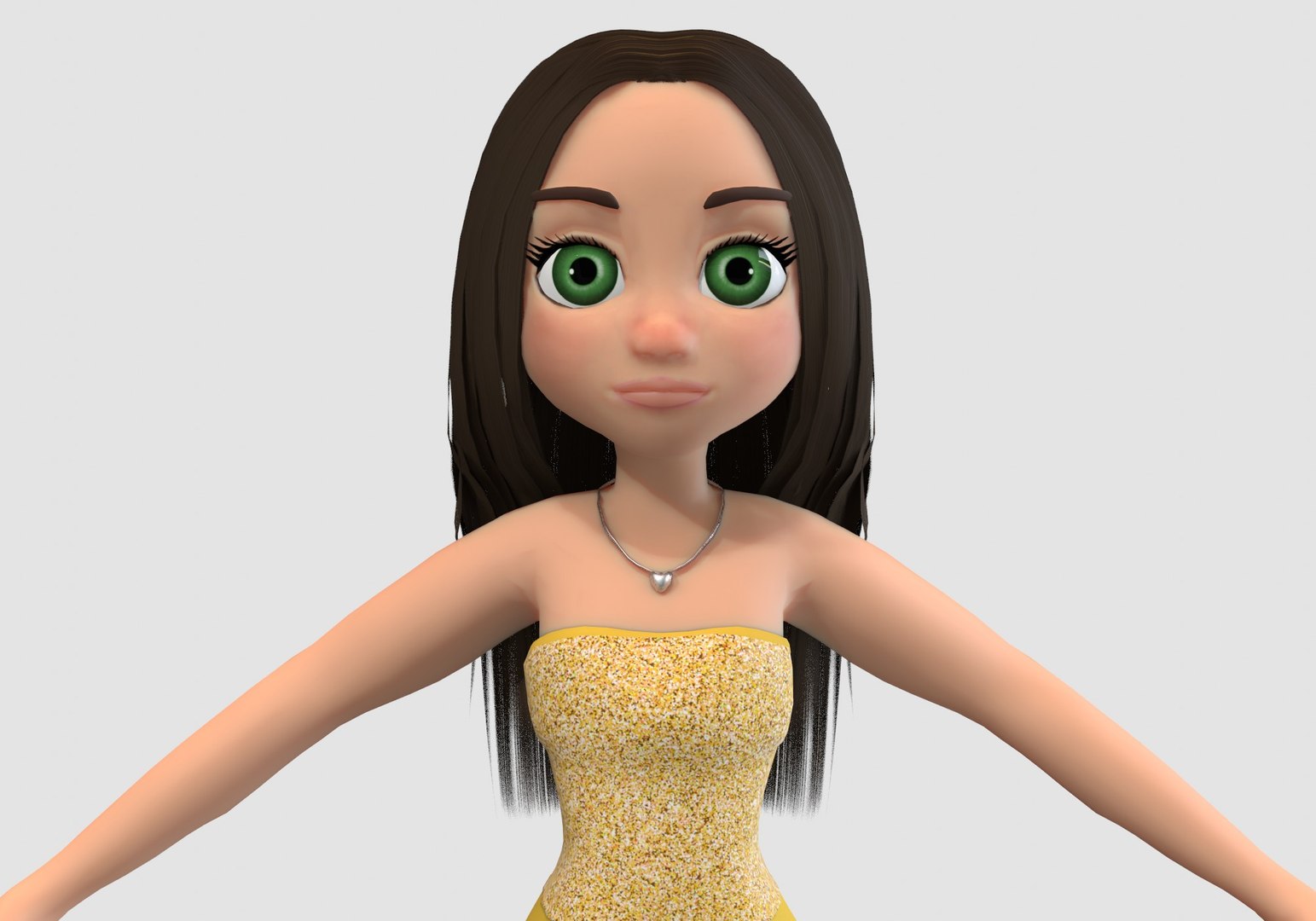 Princess Cartoon Girl 3D Model - TurboSquid 1917612
