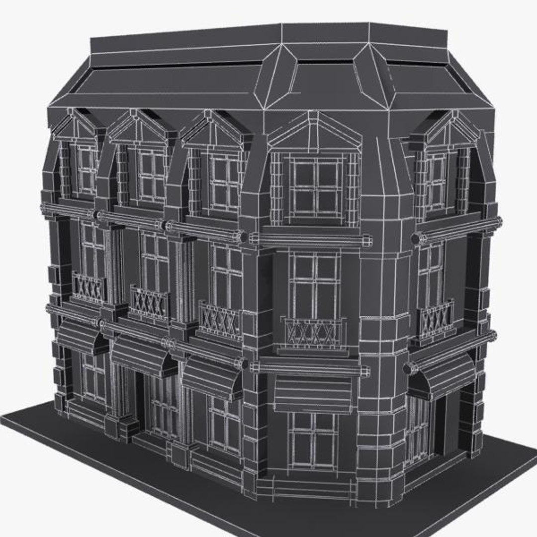 3dsmax Cartoon Corner Building