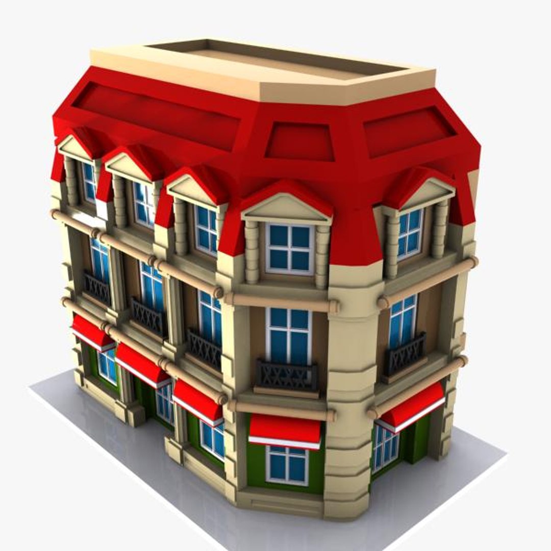 3dsmax Cartoon Corner Building