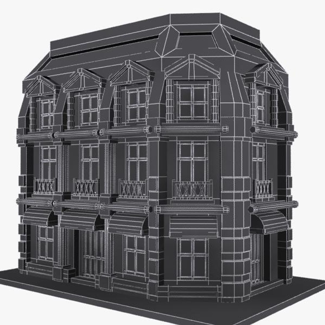 3dsmax Cartoon Corner Building