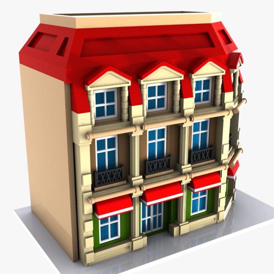 3dsmax Cartoon Corner Building
