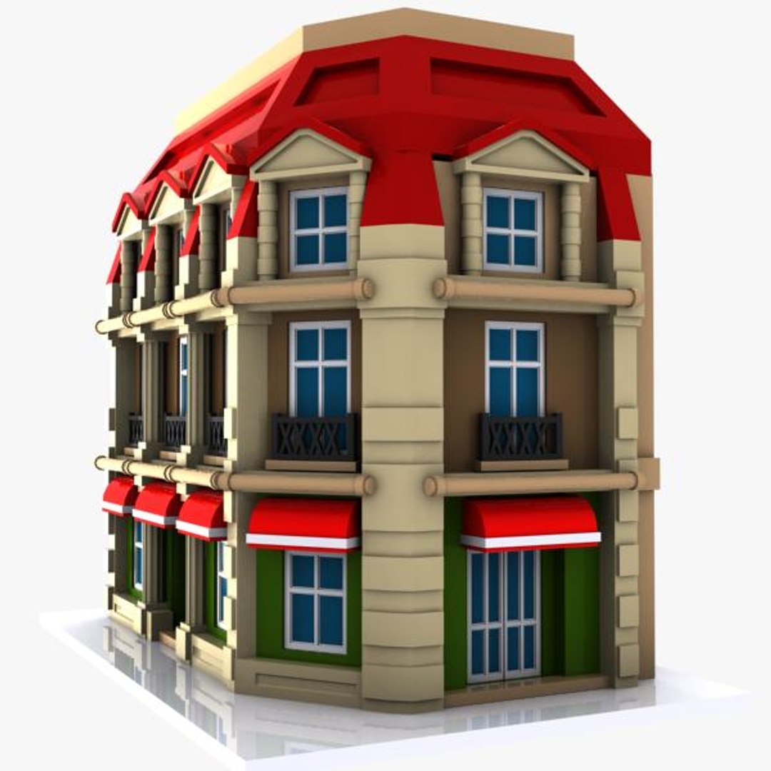 3dsmax Cartoon Corner Building