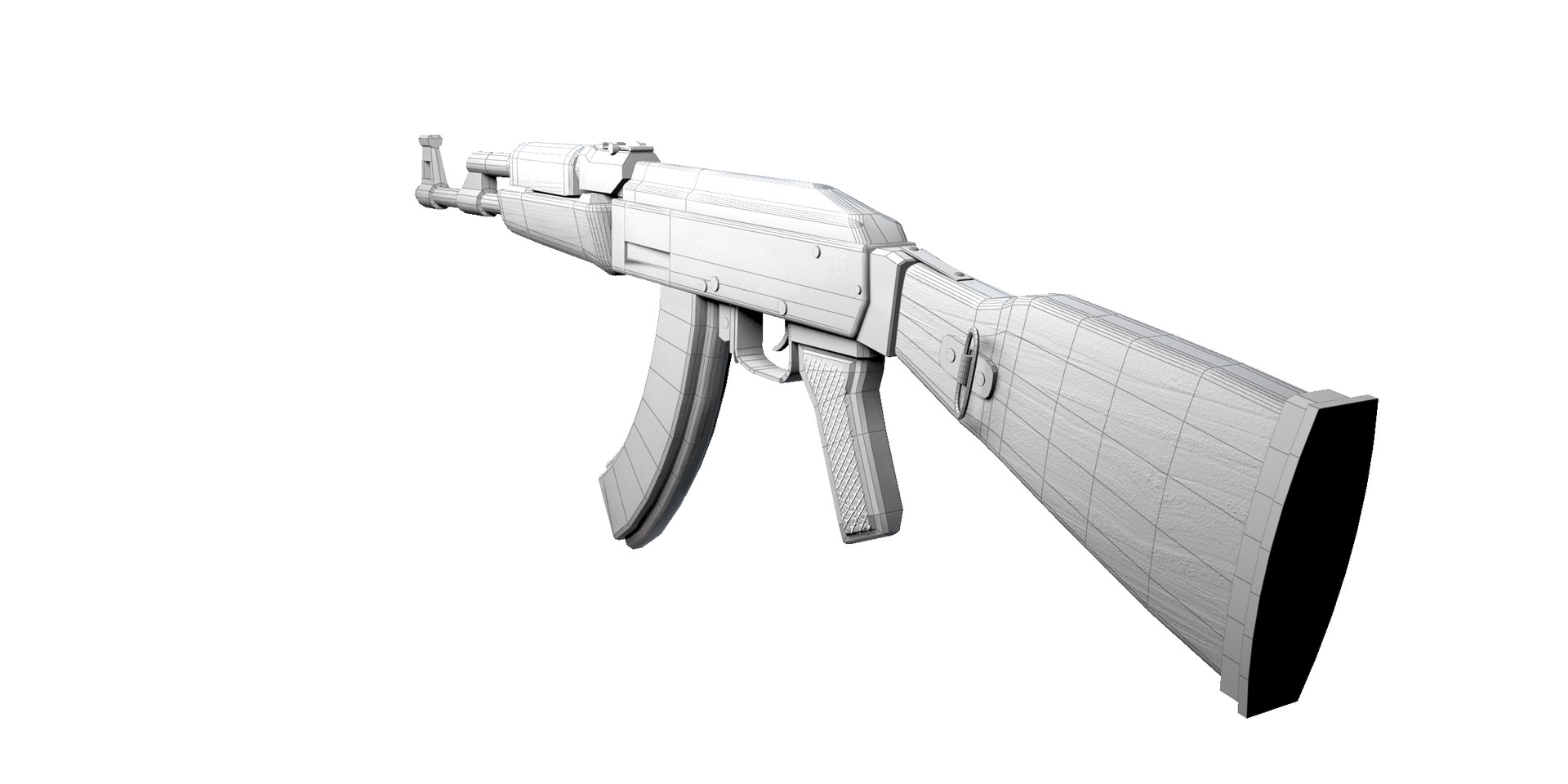 3d Model Of Low-poly Ak-47