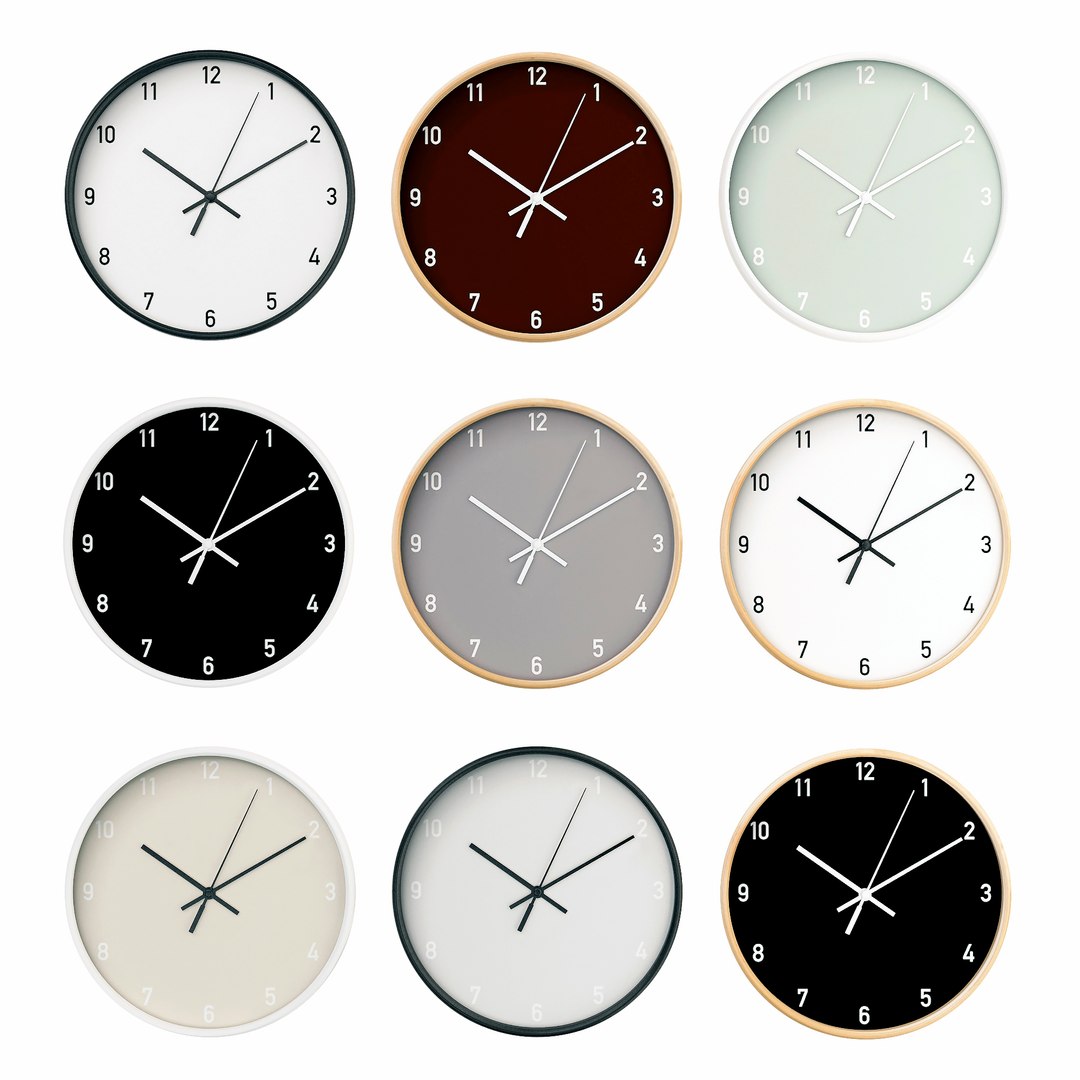 Wall clock set 01 3D - TurboSquid 1372708