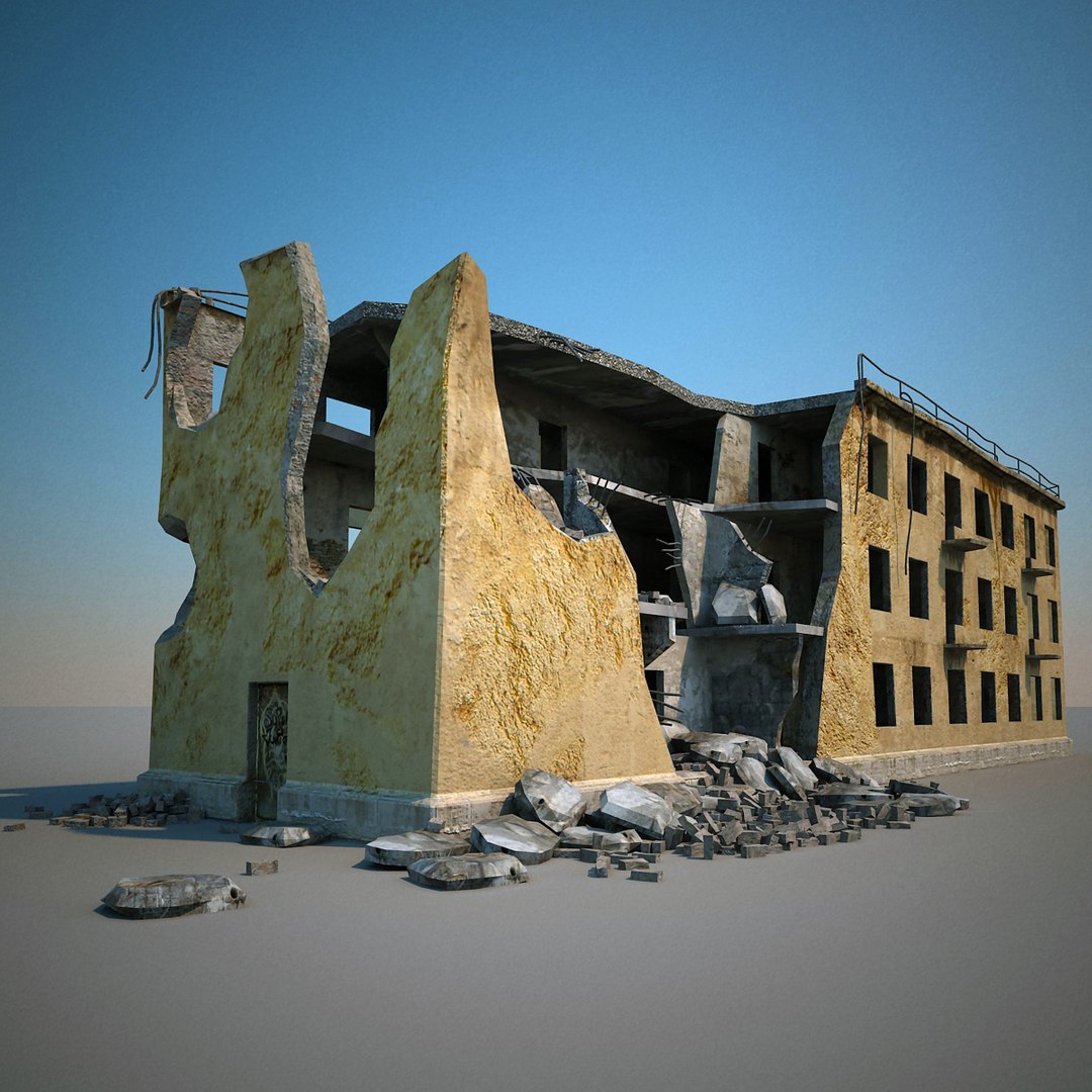 destroyed house 3d max