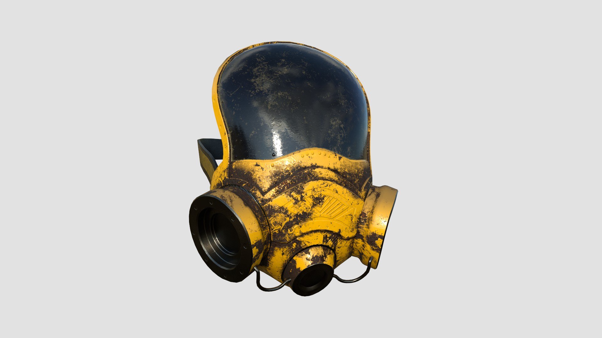 Gas Mask A4 Yellow Dirt Full Face- Character Design Fashion 3D model ...
