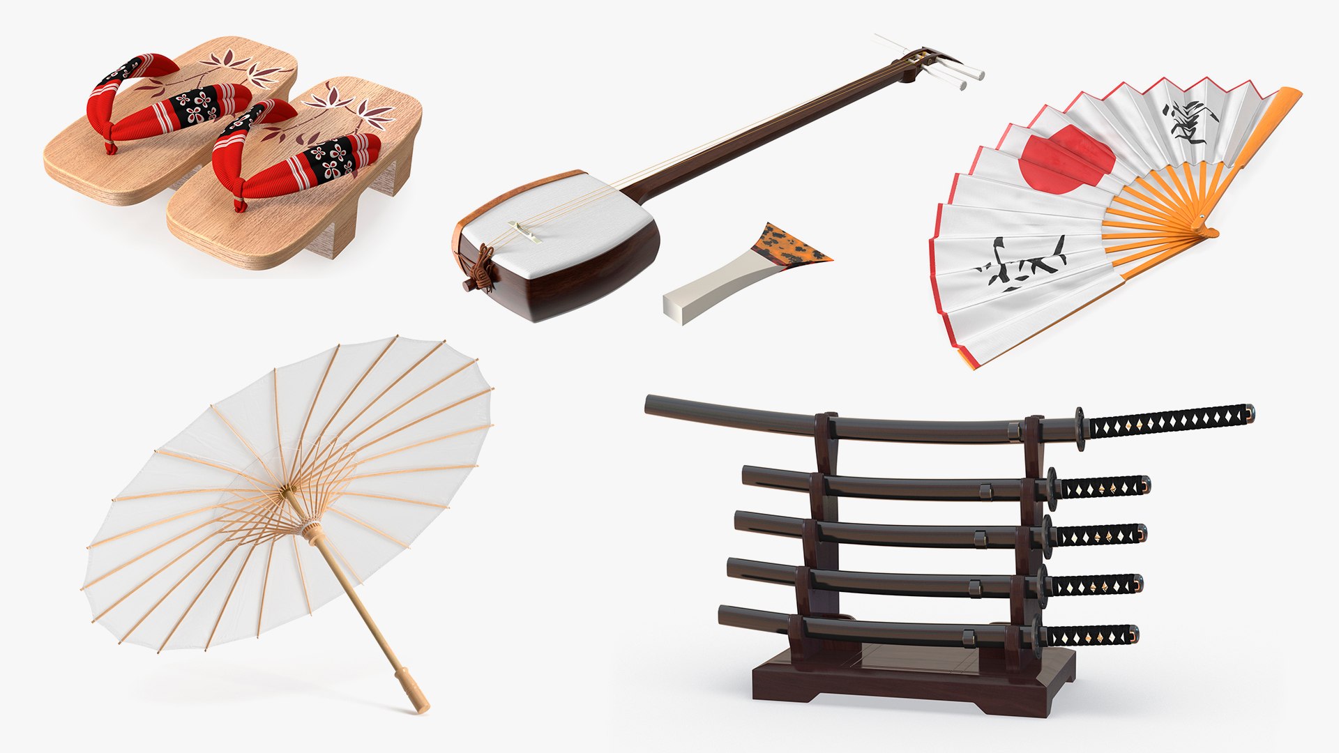 Traditional Japanese Accessories Collection 3 3D model - TurboSquid 2095013