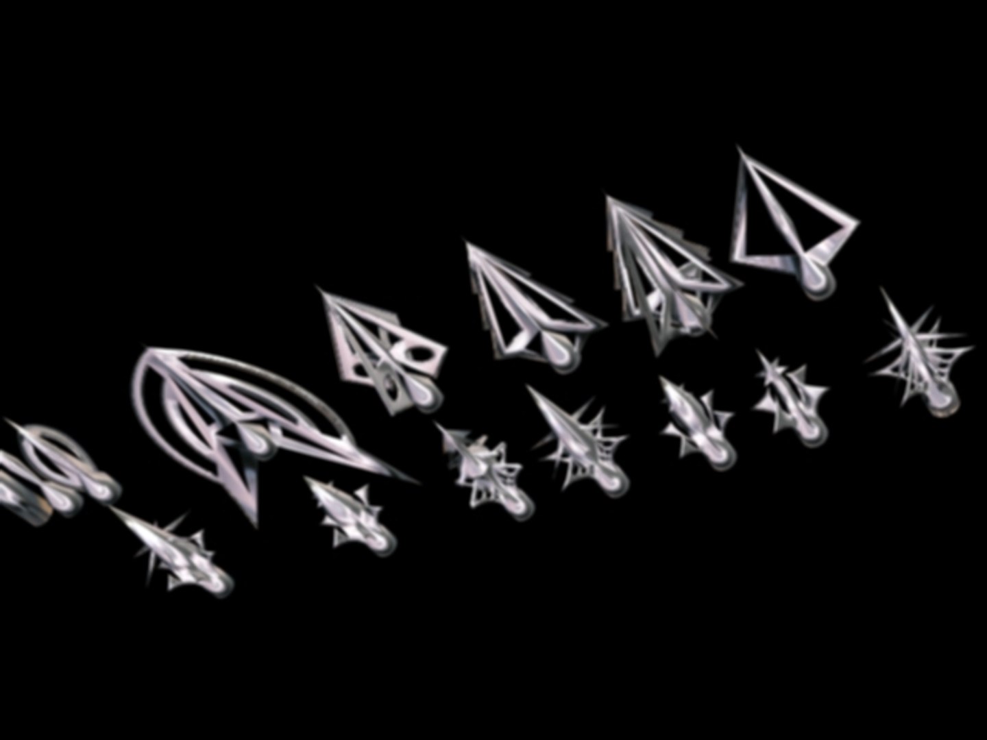 Wicked Arrow Points Bow 3d Model