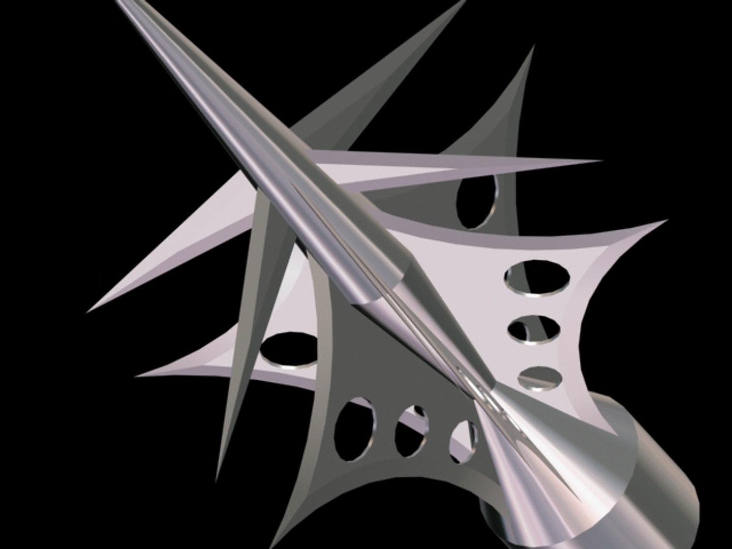 Wicked Arrow Points Bow 3d Model