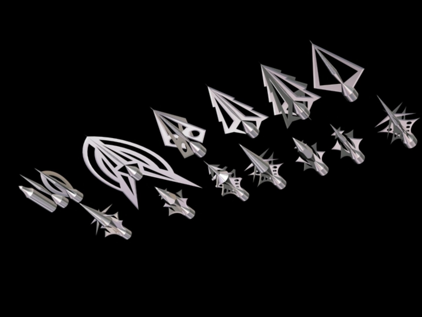 Wicked Arrow Points Bow 3d Model