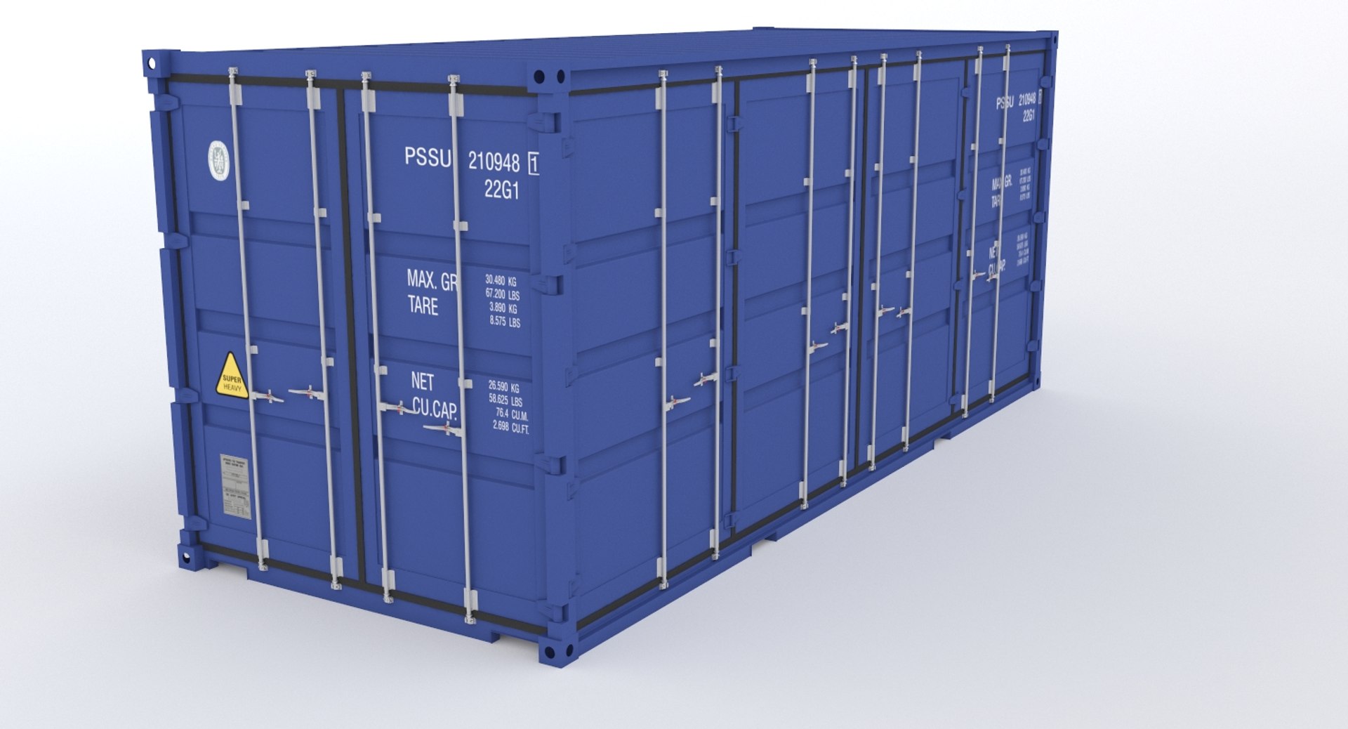 20ft industrial container door 3D model - TurboSquid 1253118
