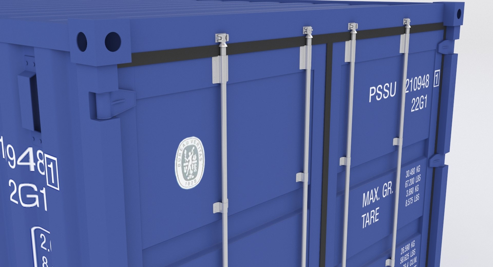 20ft Industrial Container Door 3D Model - TurboSquid 1253118