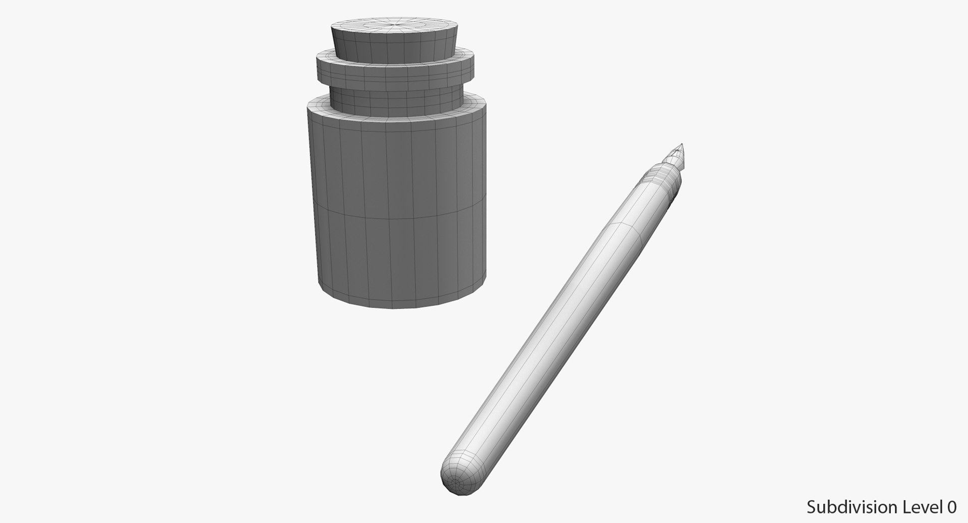 Dip pen ink container 3D model - TurboSquid 1224773