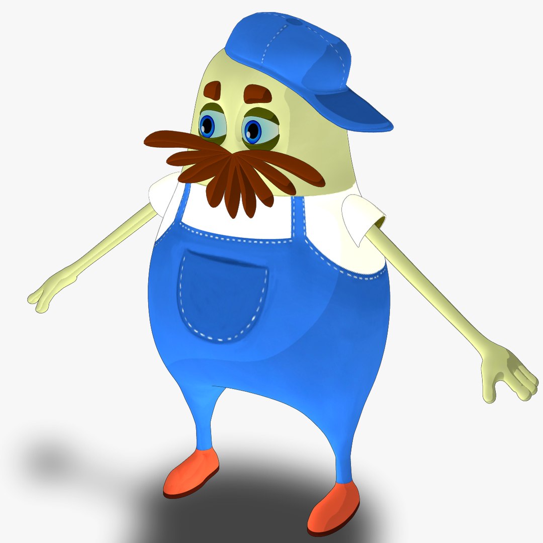 3d Model Low-poly Rigged Character Bean