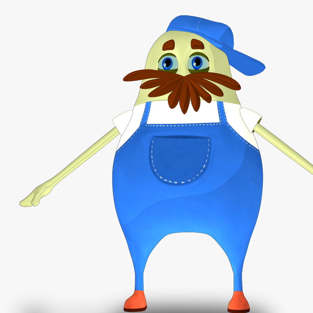 3d Model Low-poly Rigged Character Bean