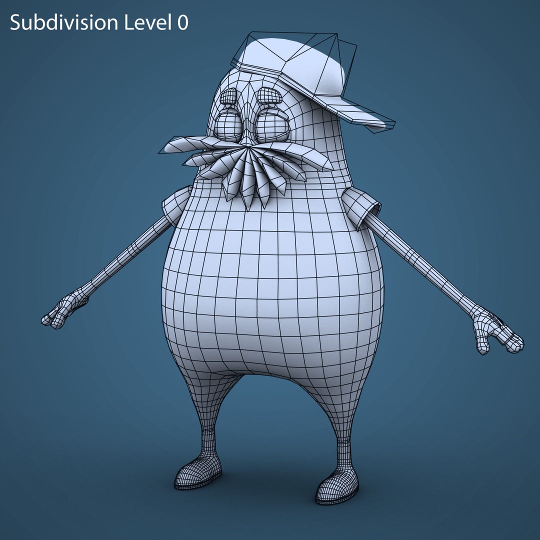 3d Model Low-poly Rigged Character Bean
