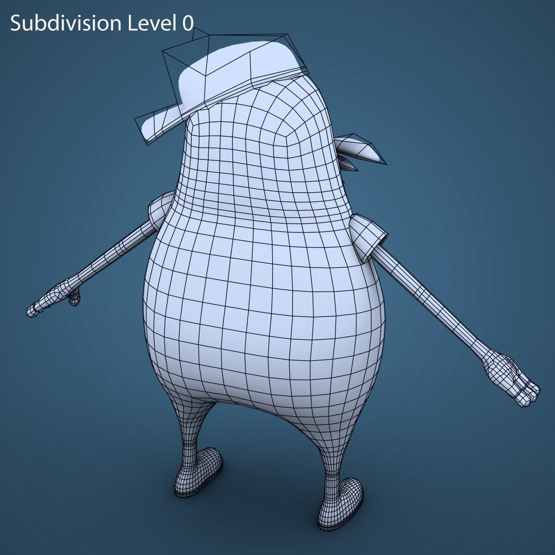 3d Model Low-poly Rigged Character Bean