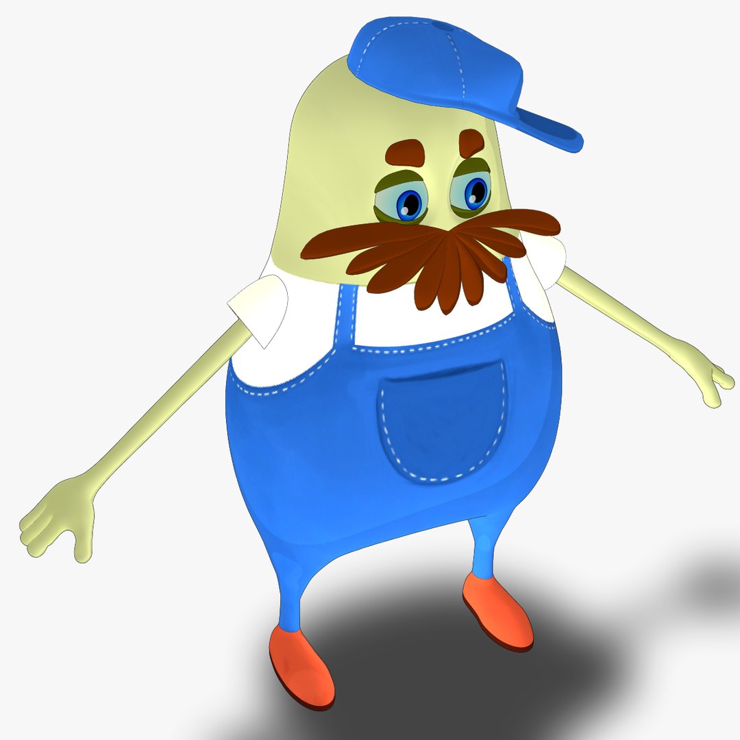 3d Model Low-poly Rigged Character Bean