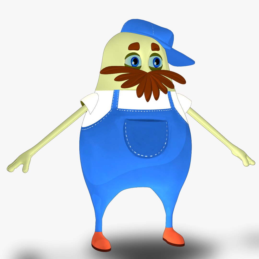 3d Model Low-poly Rigged Character Bean