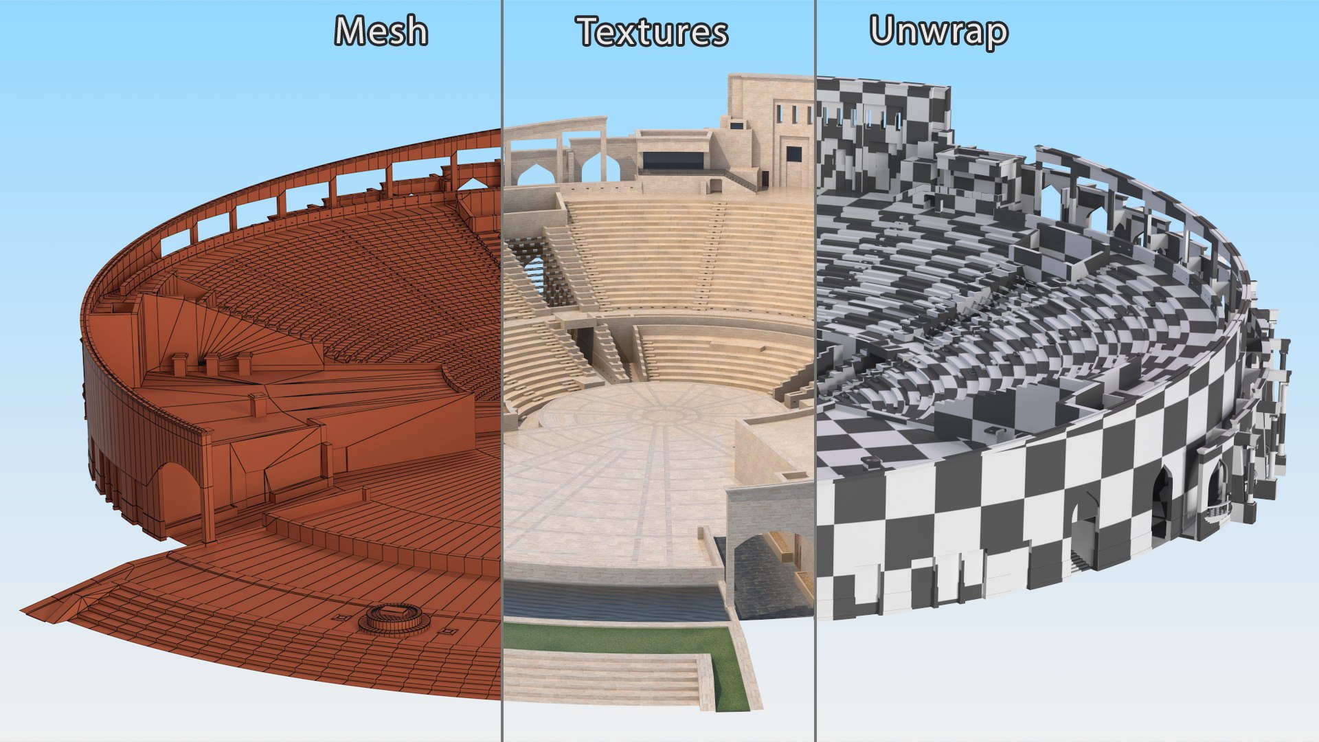 3D Model Katara Amphitheater Structure - TurboSquid 2290421