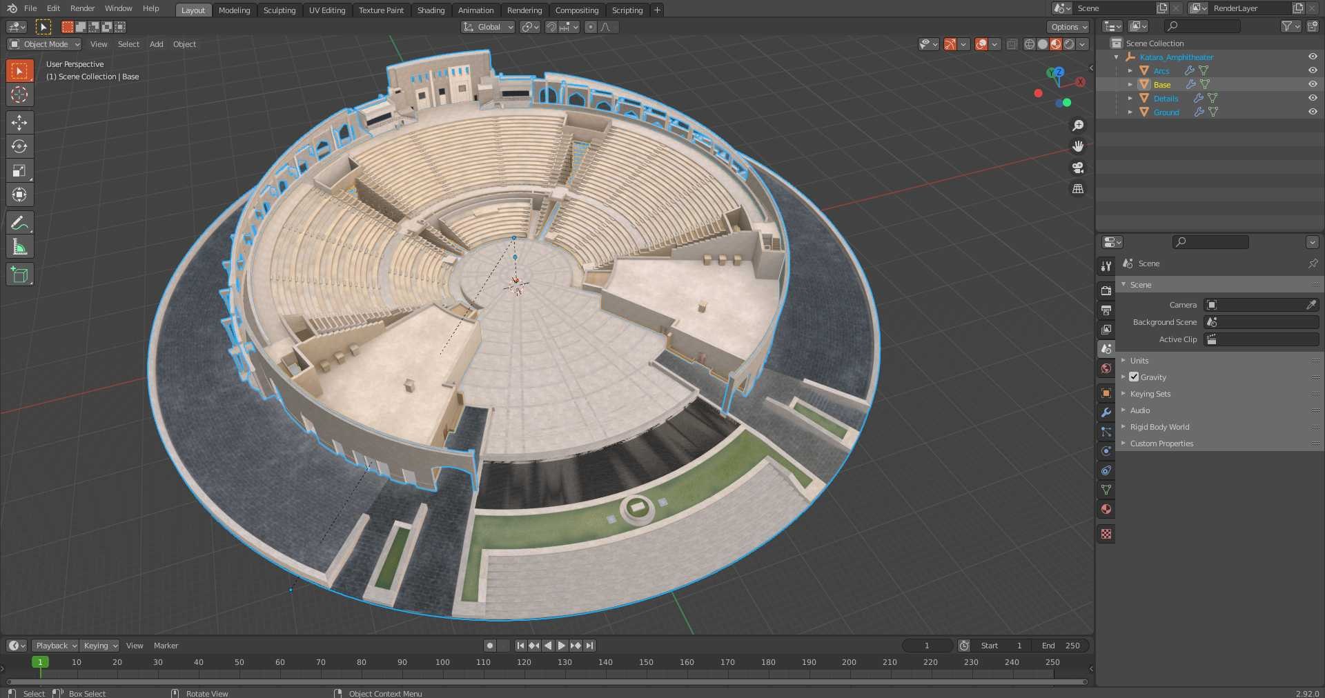 3D Model Katara Amphitheater Structure - TurboSquid 2290421